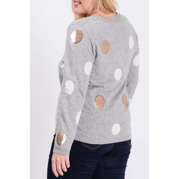 Cozy Casual | Sweaters | Plus Size Polka Dot Sequin Sweater | Poshmark